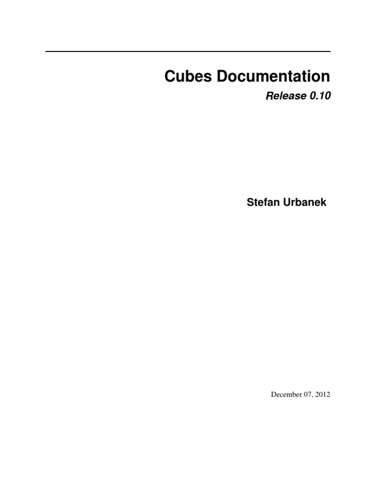 Cubes Lightweight Python Olap Framework Pdf Computer Data Data