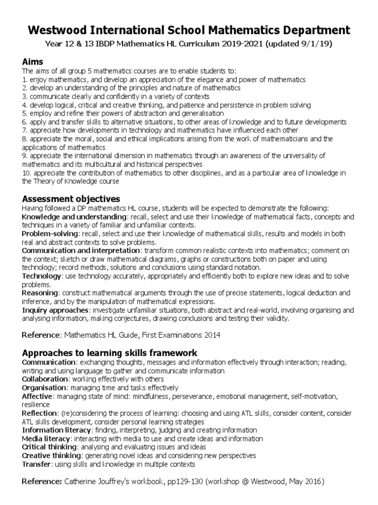 Westwood International School Mathematics Department | PDF | Vector ...