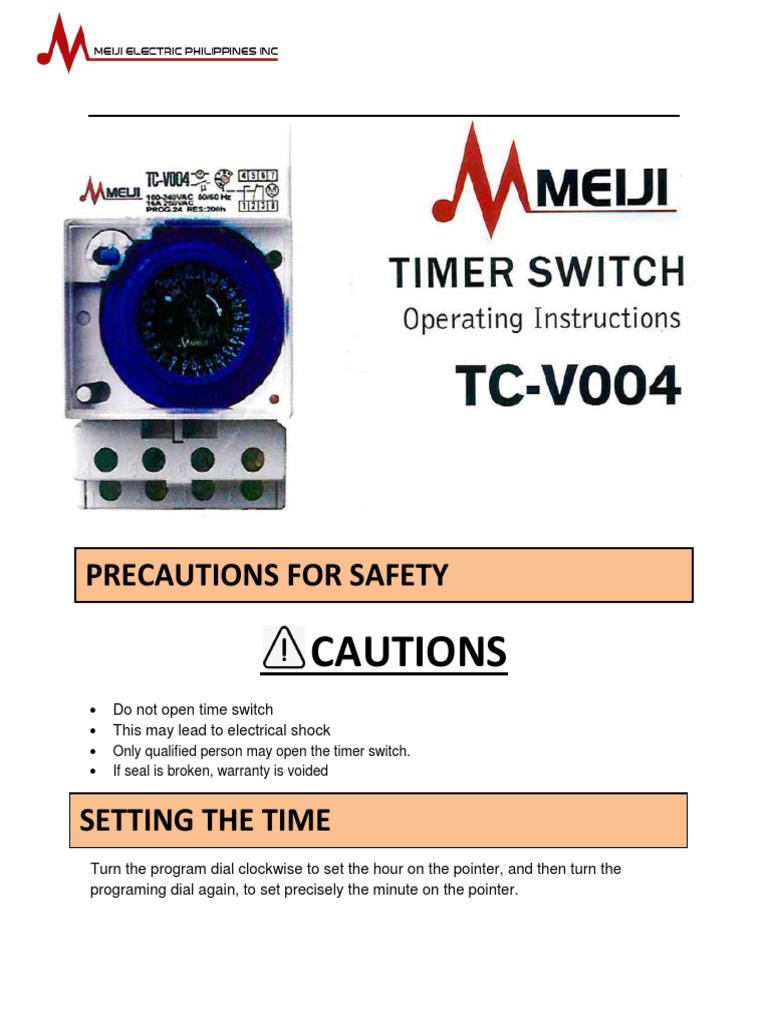 TC V004 Manual | PDF | Timer | Switch