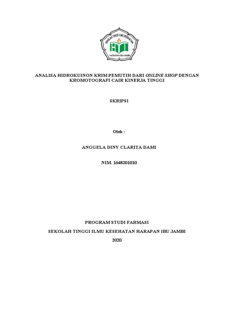 Analisis Hidrokuinon Krim Pemutih Online | PDF | Pengembangan Diri