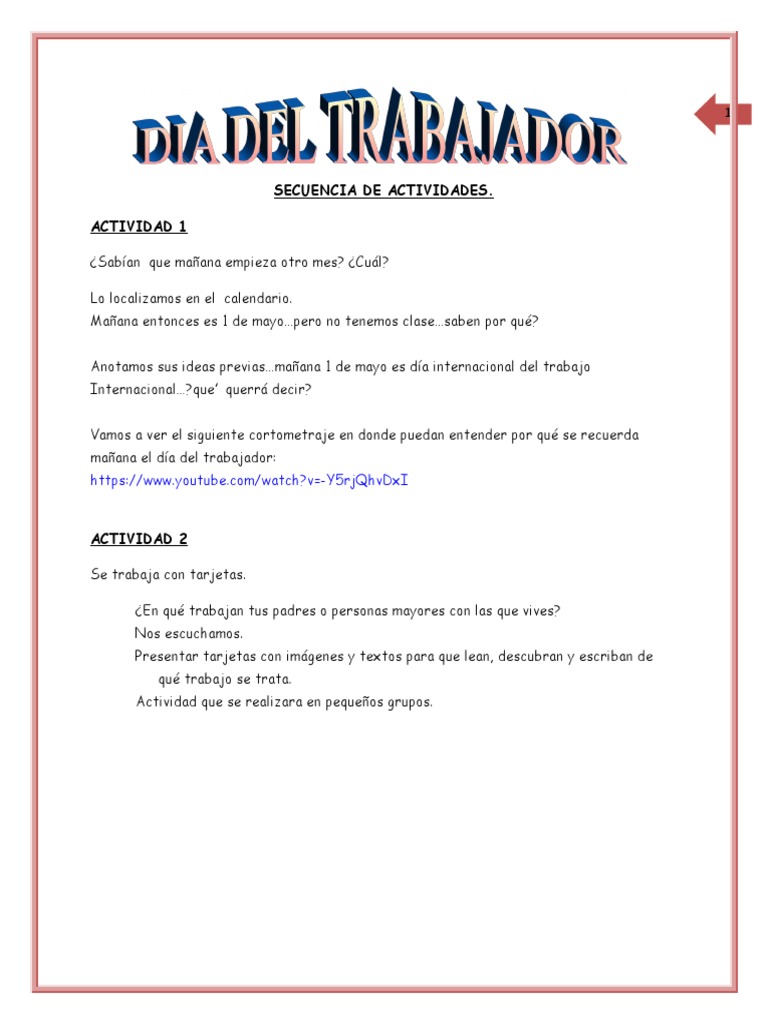 Dia Del Trabajador | PDF | Artes del Lenguaje y Comunicación