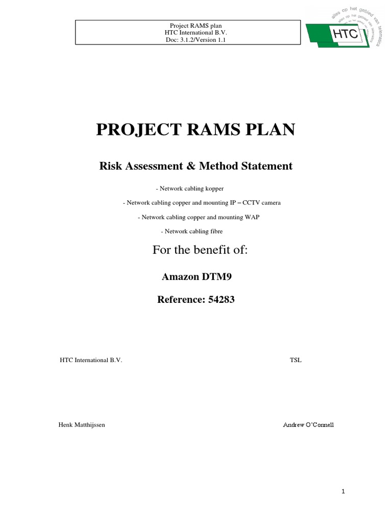 Project Rams Plan: Risk Assessment & Method Statement | Download Free ...