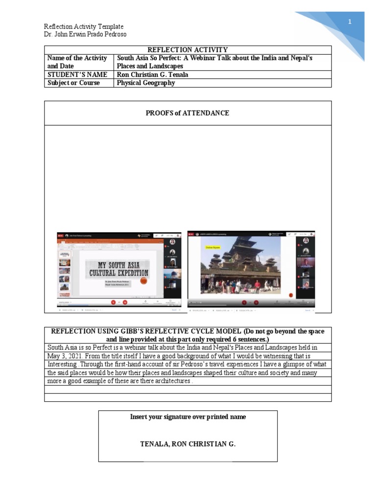 Reflection Activity Template | PDF | Language Arts & Discipline