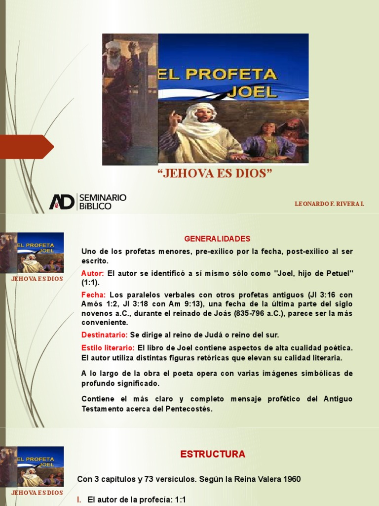 Exposición Profeta Joel | PDF | Profecía | Jehová