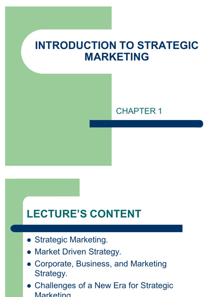 Introduction to Marketing Strategy | PDF