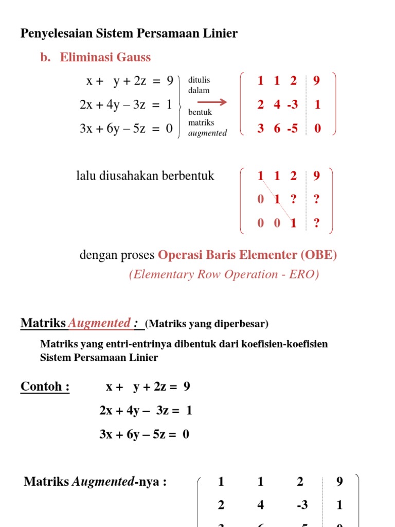 Matriks Augmented dalam SPL | PDF