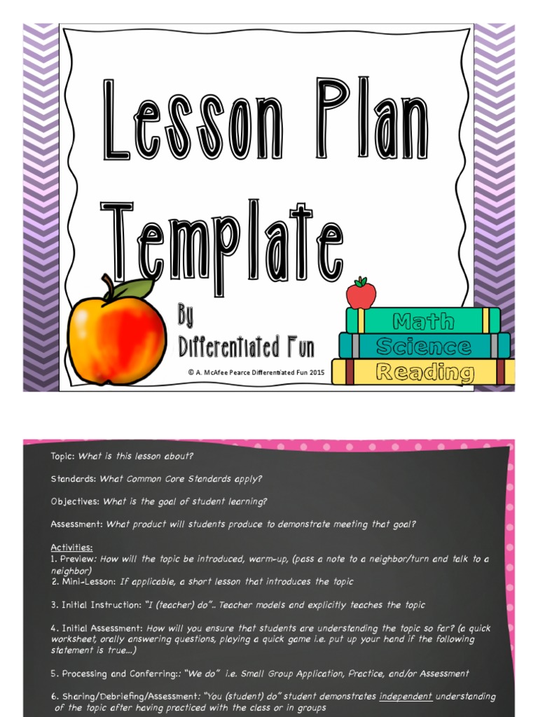 Lesson Plan Template: by Differentiated Fun | PDF