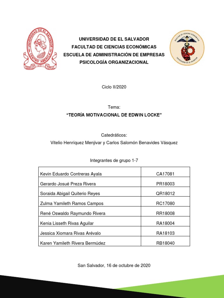 Grupo 01 - 07 Edwin Locke | PDF | La naturaleza humana | Cognición