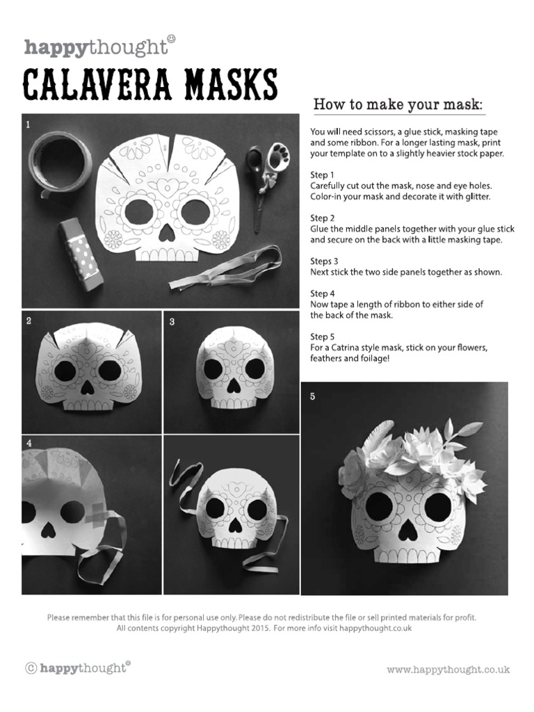 Calavera Mask Templates | PDF