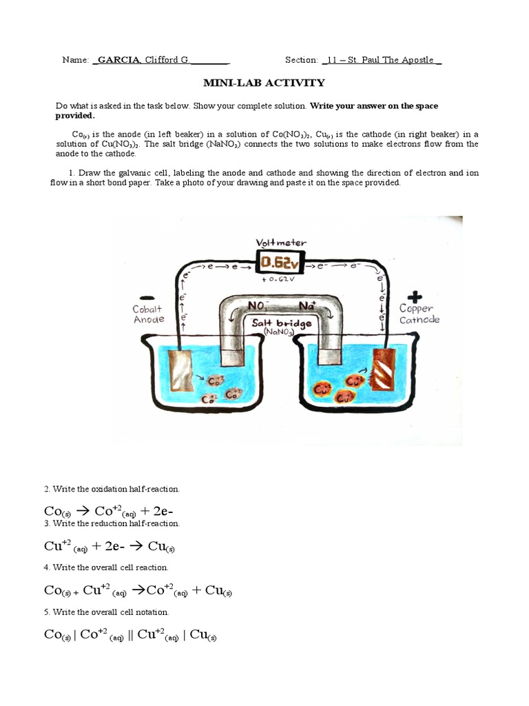 Gen Chem - Module 11 - Mini Lab Activity | PDF | Cathode | Redox