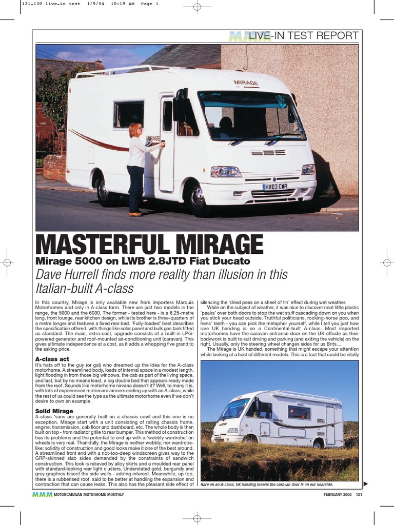 Mirage 5000 On LWB 2.8JTD Fiat Ducato | PDF | Fuel Economy In ...