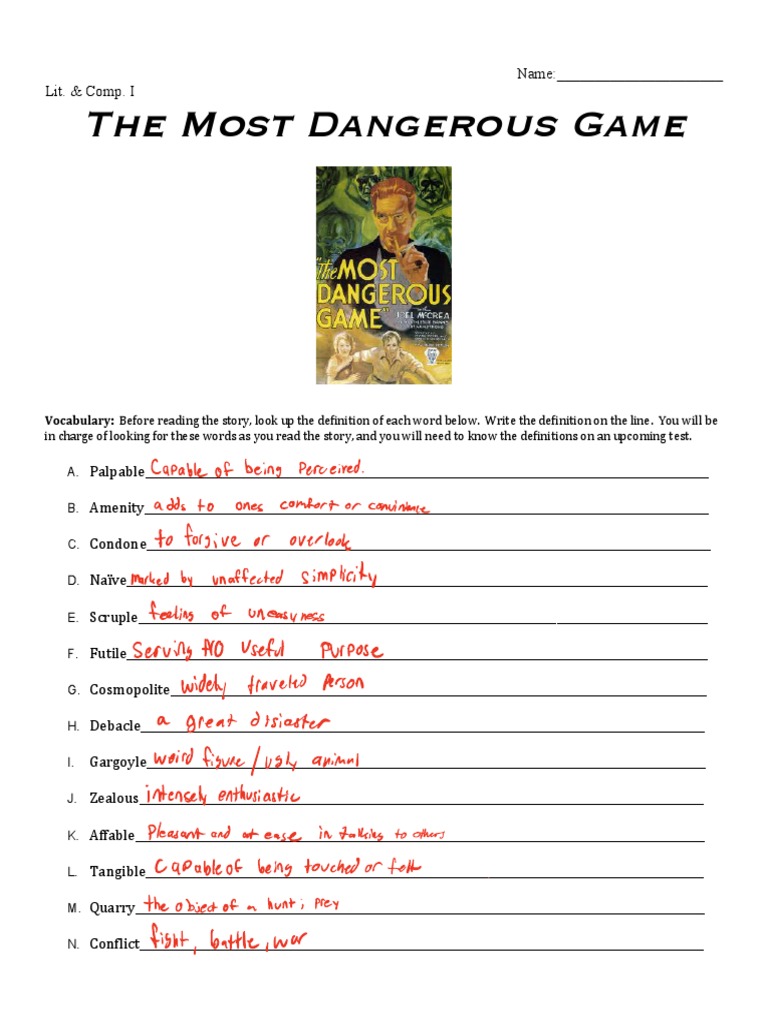 Lit & Comp I: Vocabulary Prep | PDF