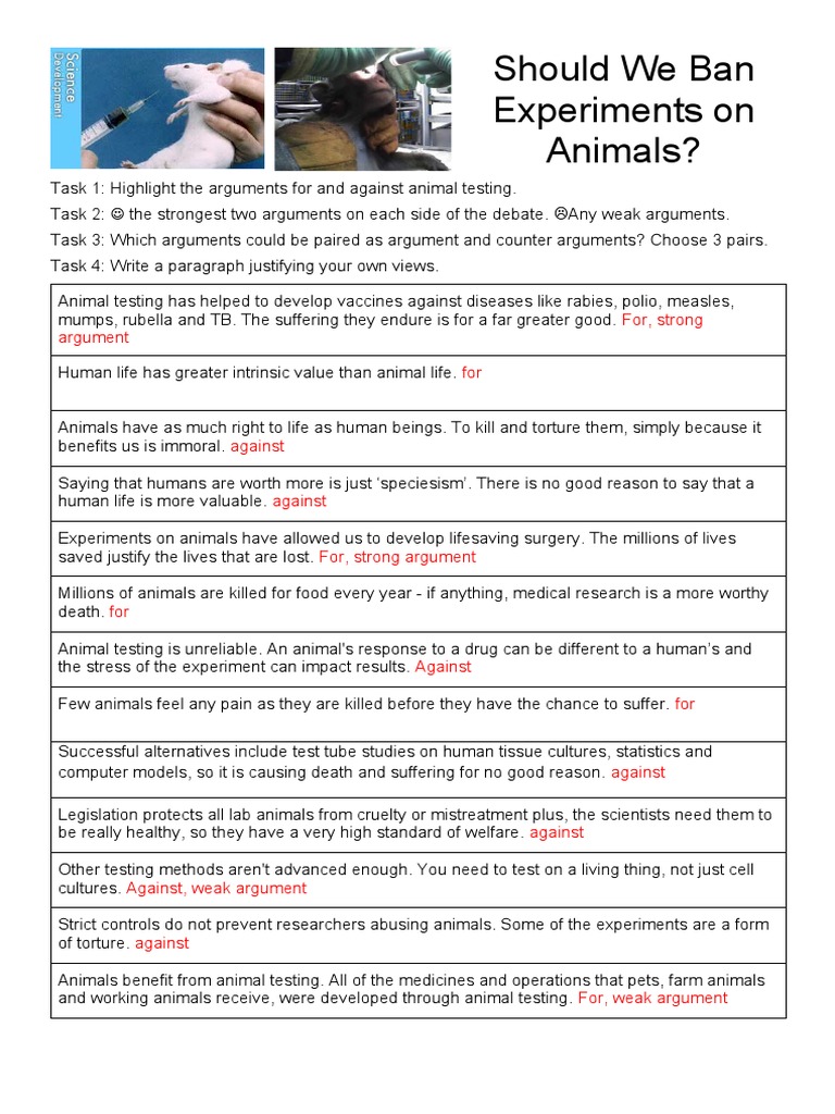 Should We Allow Animal Experimentation | PDF | Animal Testing | Experiment