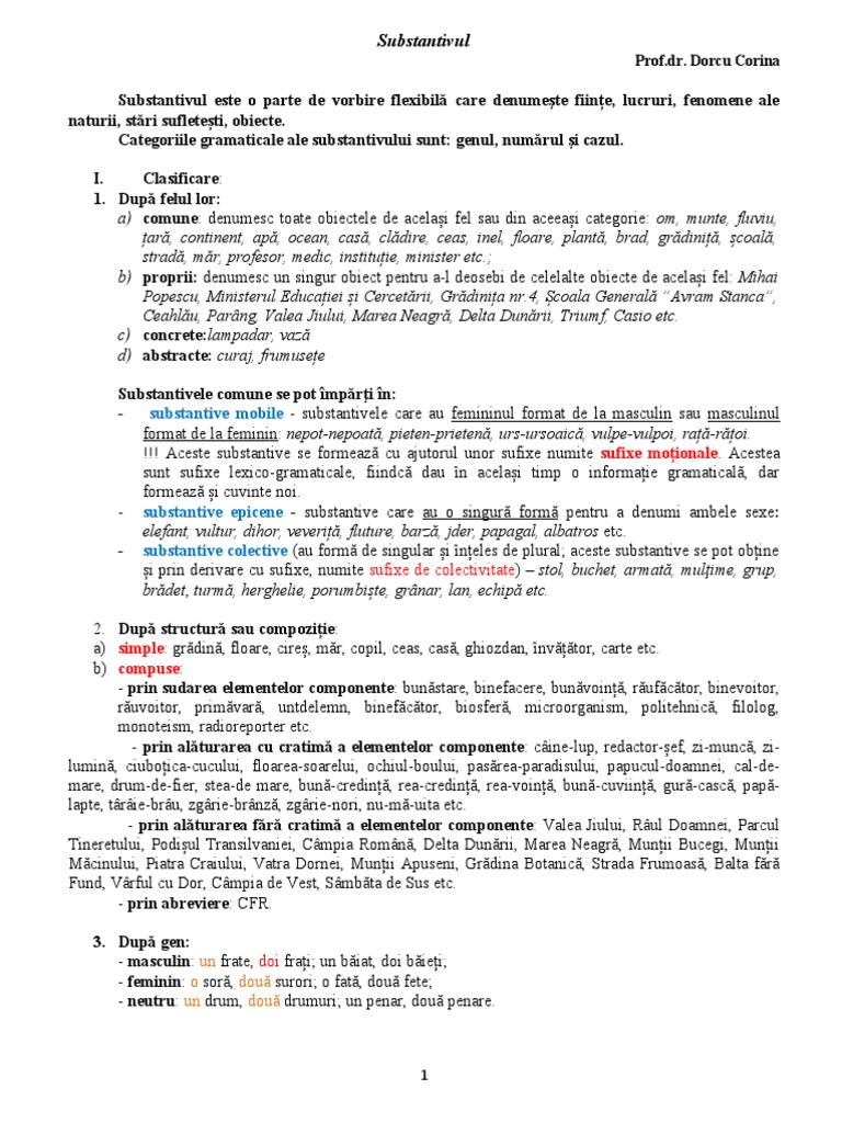 Substantivul | PDF
