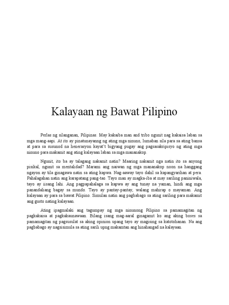 Kalayaan NG Bawat Pilipino | PDF