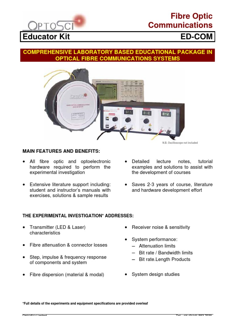 Optical Equipment | PDF | Optical Fiber | Bandwidth (Signal Processing)