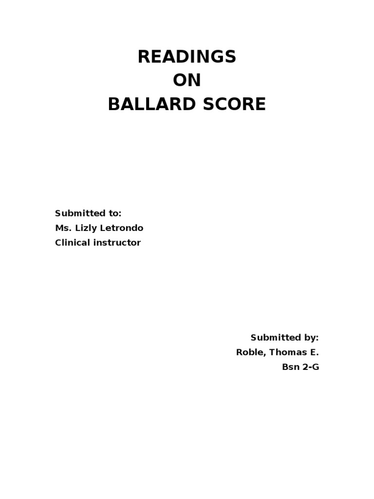 Understanding the Ballard Score System | PDF