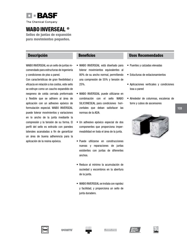 Wabo Inverseal | PDF | Sólido amorfo | Ingeniería de Edificación