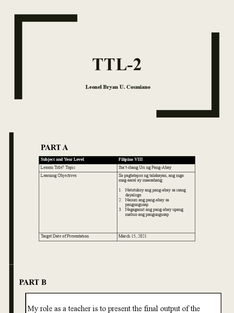 TTL-2 Multimedia Presentation | PDF
