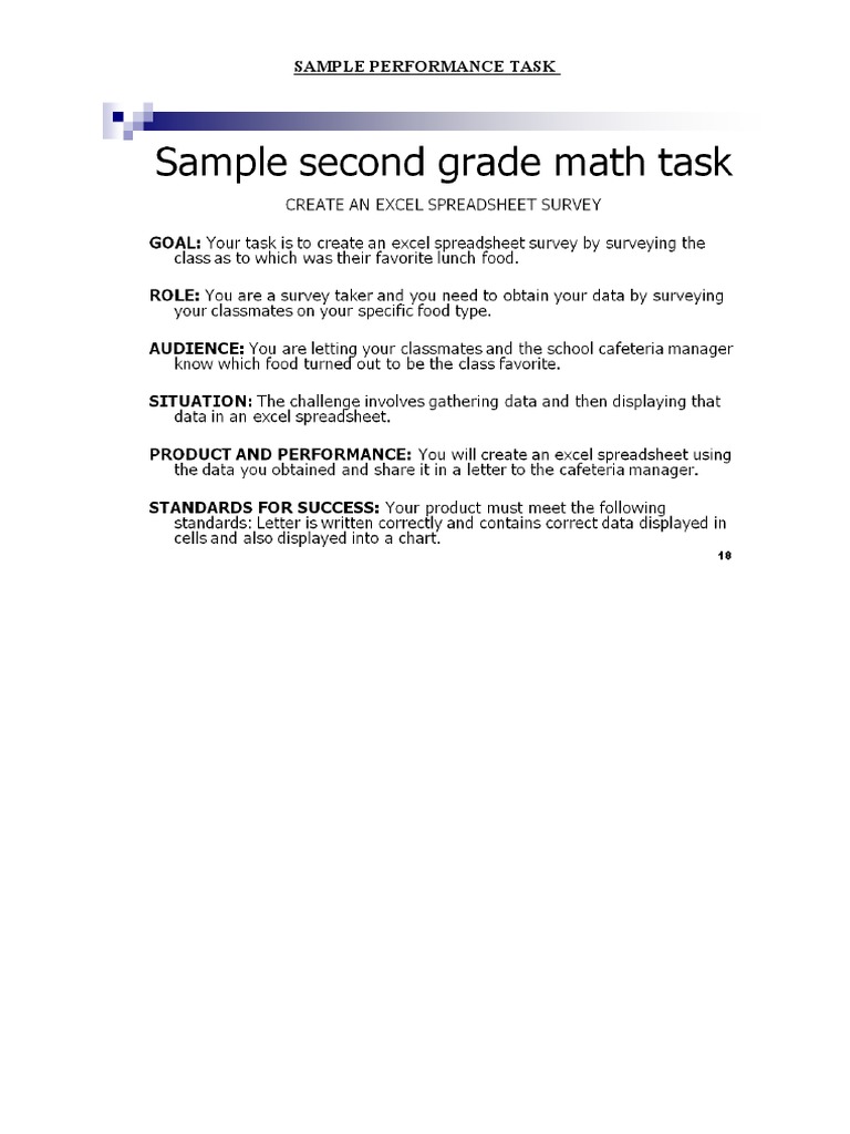 Sample Performance Task | PDF