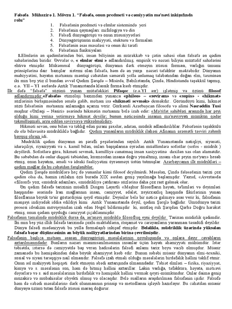 Felsefe Muhazire 01 | PDF