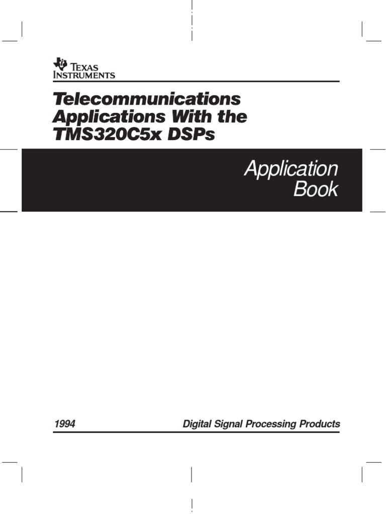 Application Book: Telecommunications Applications With The Tms320C5X Dsps | PDF | Digital Signal ...