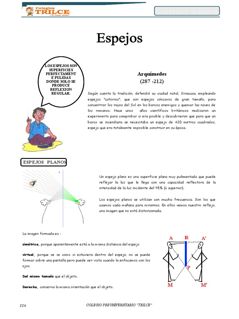 IV Bim. 5to. Año - FISI. - Guia #7 - Espejos | PDF | Espejo | Reflexión (Física)