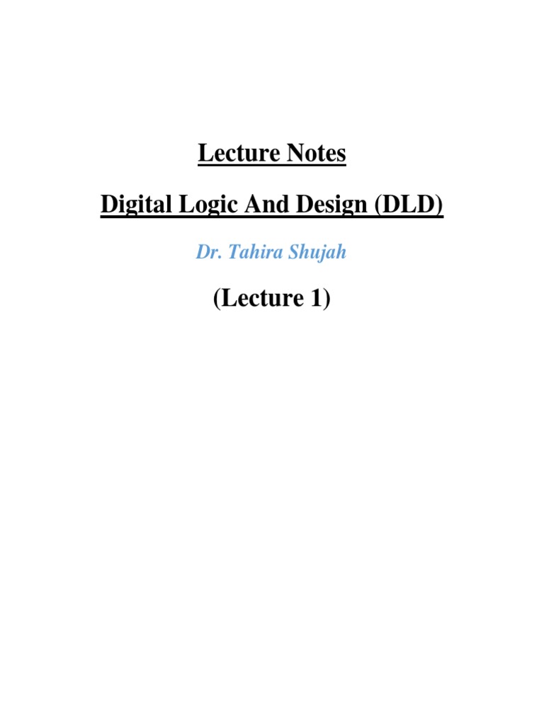 DLD Lecture 1 Notes on Digital and Analog Quantities | PDF | Digital ...
