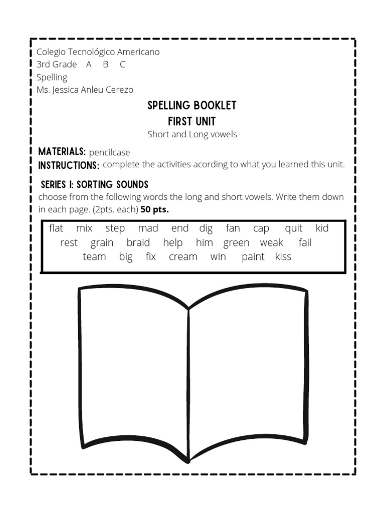 Spelling Booklet First Unit | PDF