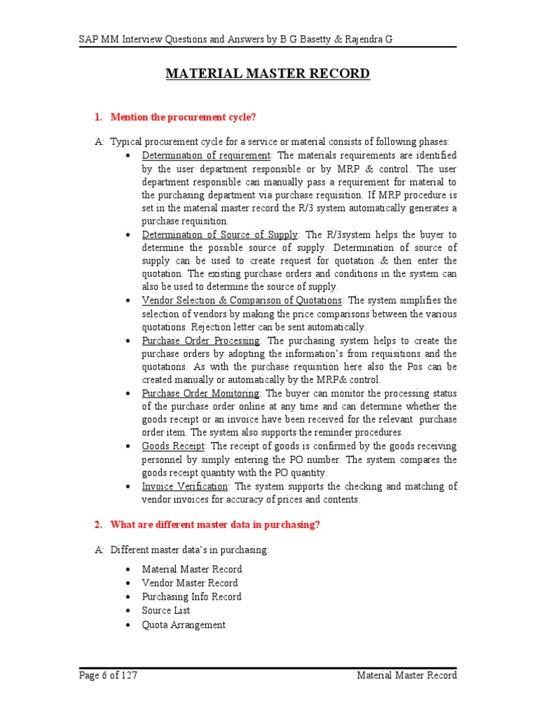 02material Master Record | PDF | Receipt | Valuation (Finance)