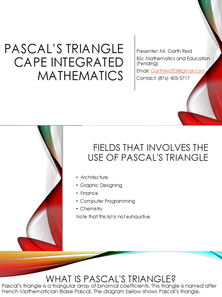 Pascal's Triangle | PDF | Mathematical Analysis | Algebra