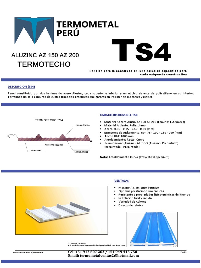 Termotecho TS4 Termometal | PDF | Aislamiento térmico | Física Aplicada ...