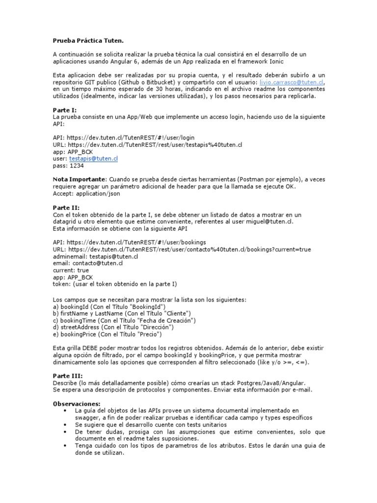 Prueba Full Stack | PDF | Software de la aplicacion | Tecnologías de la información