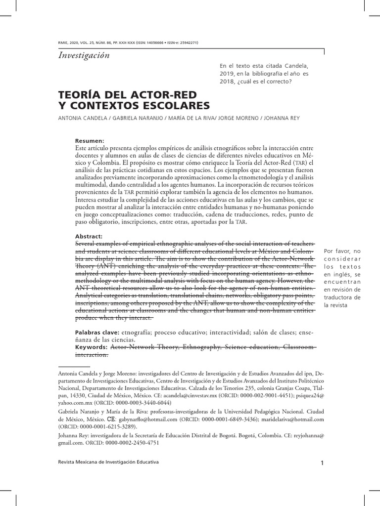 Teoria Del Actor Red y Contextos Escolares | PDF | Discapacidad visual ...