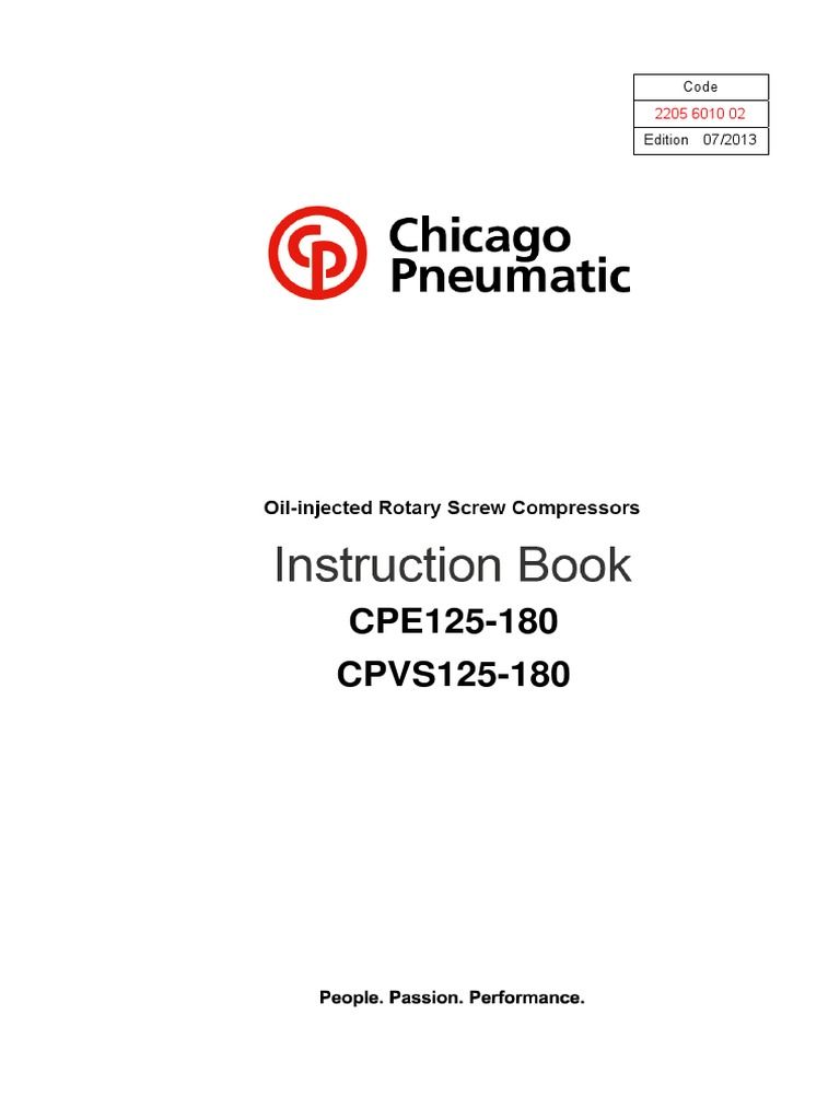 Chicago Pneumatic CPE 100-150 CPE 125-250 Instruction Book en ...