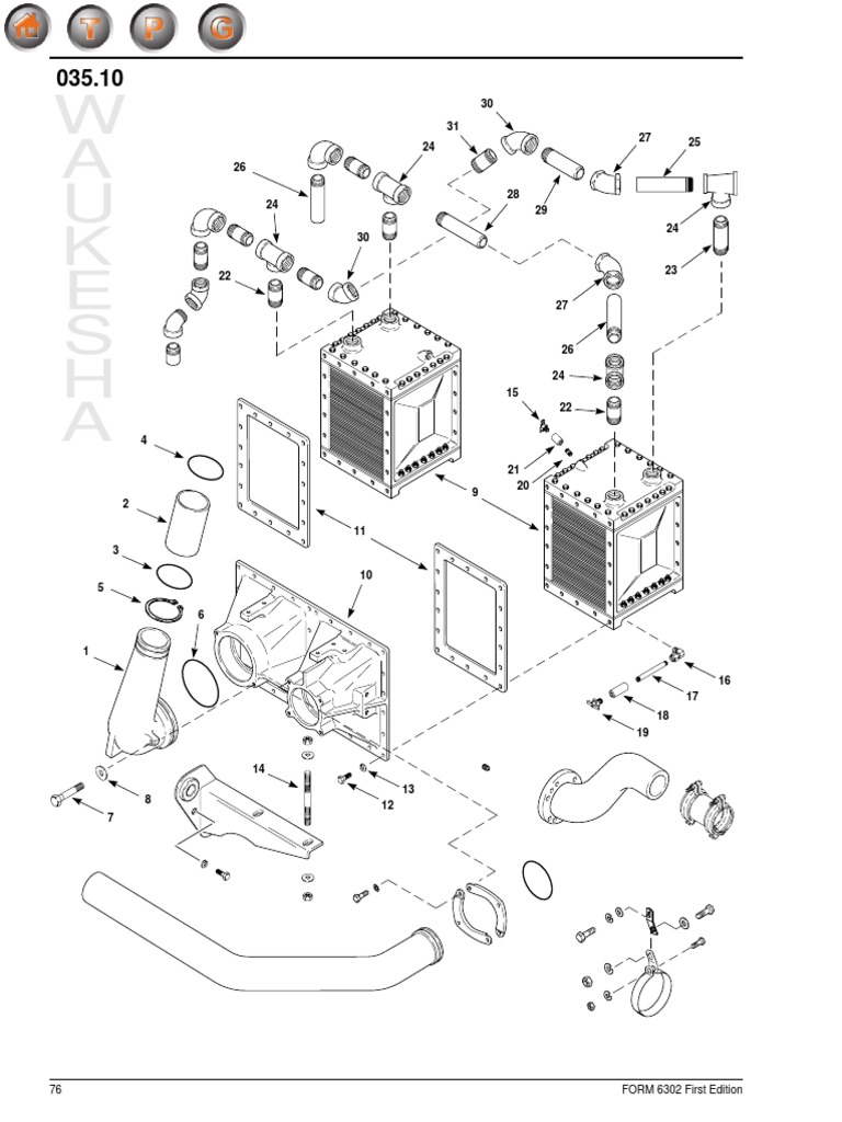 Intercooler Assembly Drawing and Parts List | PDF | Pipe (Fluid ...