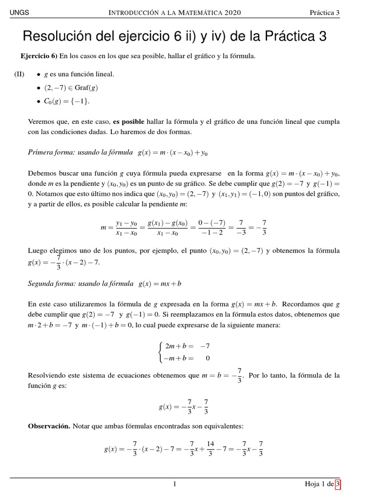 Funciones Lineales: Gráficos y Fórmulas | PDF | Linealidad | Pendiente