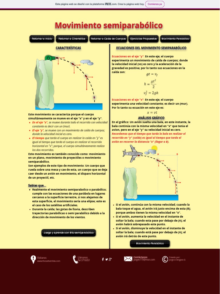 Movimiento Semiparabólico - Física | PDF | Velocidad | Mecánica