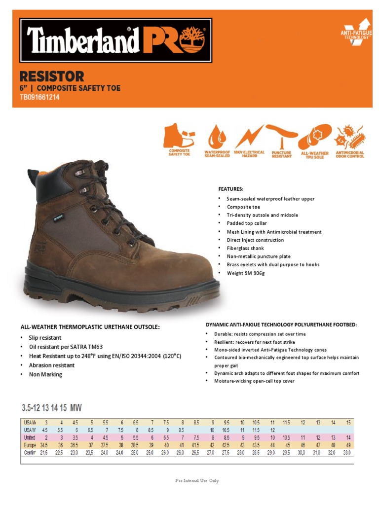 Timberland Pro Resistor Safety Boots Features | PDF