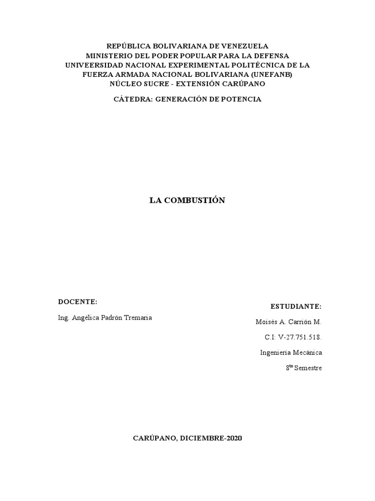 La combustión del octano | PDF | Combustión | Gases