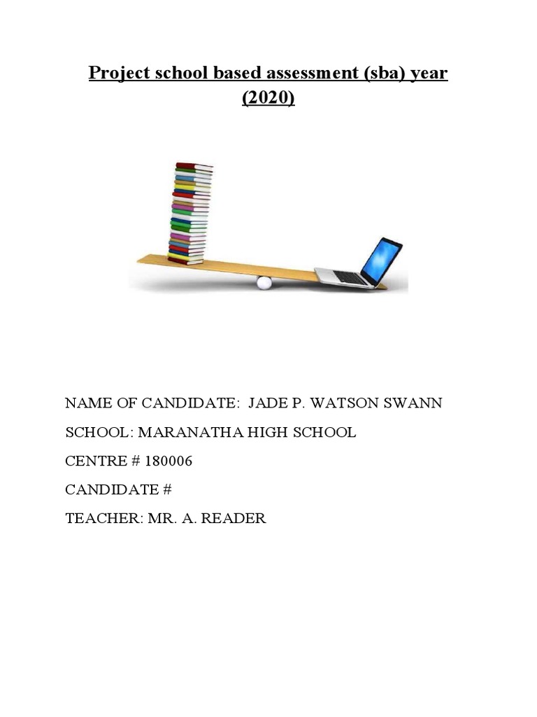 Project School Based Assessment (Sba) Year (2020) | PDF | Cognition ...