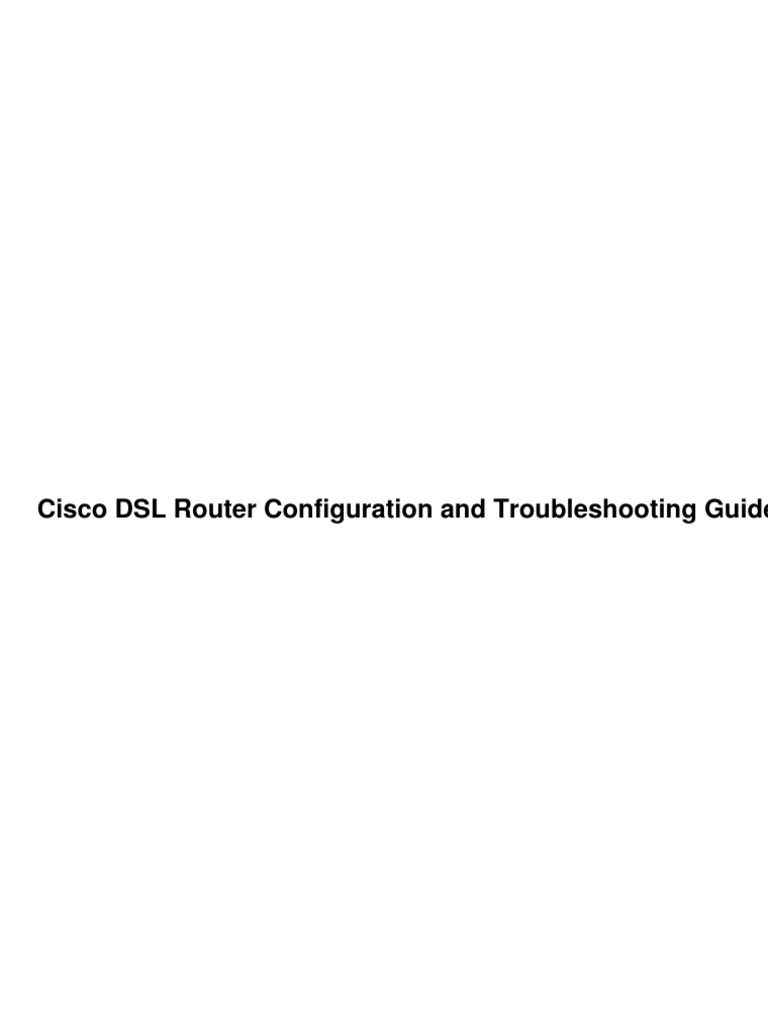 (Ebook) Cisco DSL Router Configuration and Troubleshooting 2003 | PDF | Digital Subscriber Line ...
