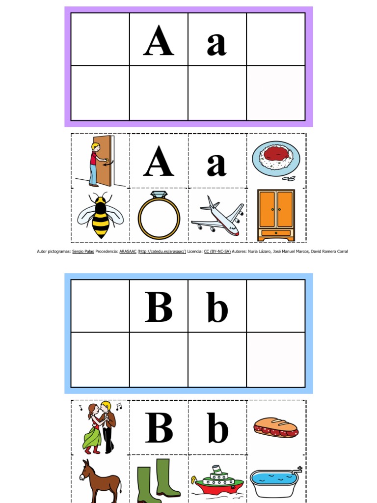 Pictogramas de letras del alfabeto español | PDF | Infografia | Colación