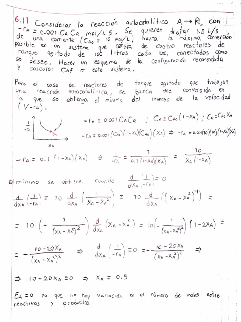 Tarea 7 Reactores Homogéneos | PDF