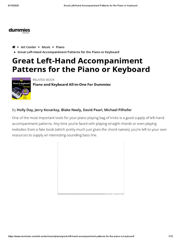 Great Left-Hand Accompaniment Patterns For The Piano or Keyboard | PDF ...