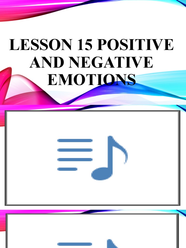 Lesson 15 Positive and Negative Emotions | PDF | Self-Improvement