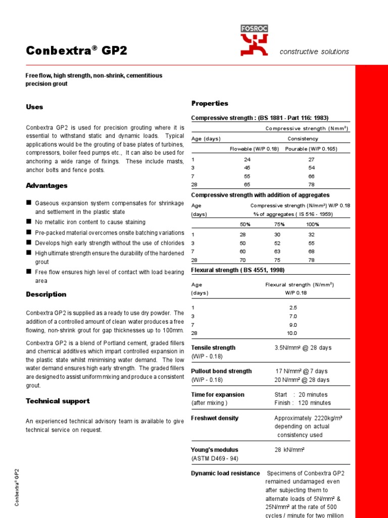 Conbextra GP2: Constructive Solutions | PDF | Strength Of Materials ...