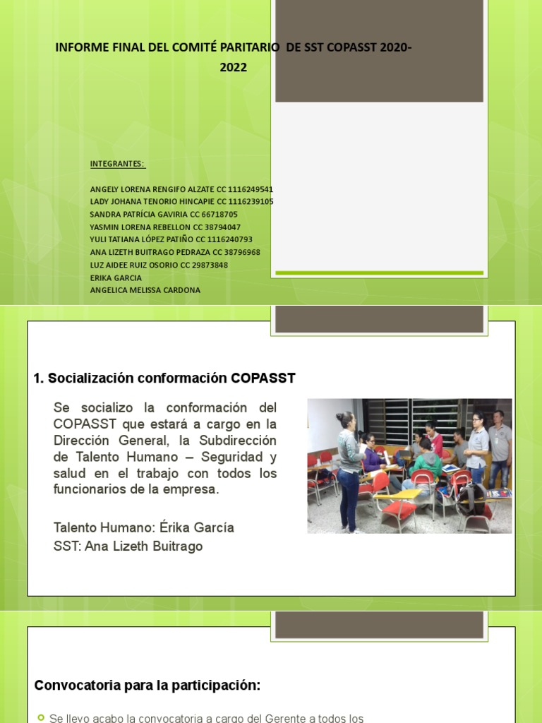 Informe Final COPASST 2020-2022 | PDF | Gobierno