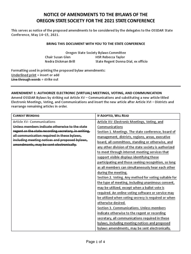 2021 Proposed Bylaws Amendment-1 | PDF | Consumer Price Index | By Law
