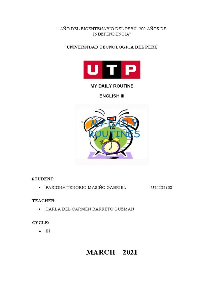 My Daily Routine | PDF